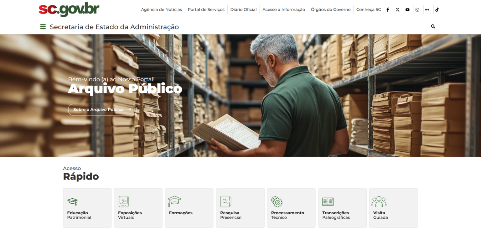 Portal digital do Arquivo Público de Santa Catarina ganha modernização ...